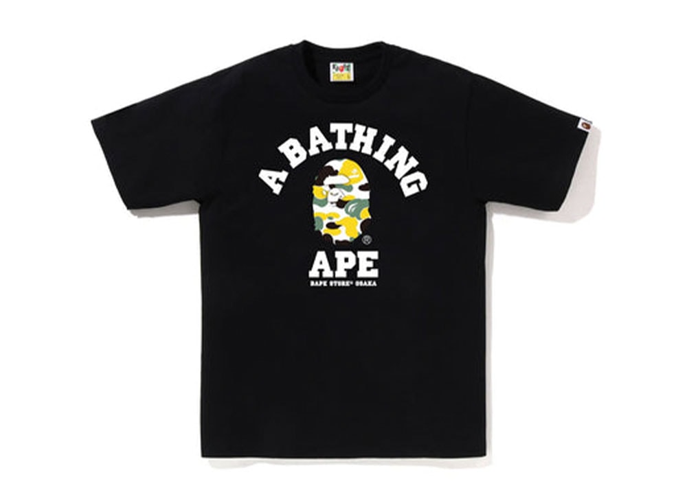 A BATHING APE Bape Store Osaka Camo College Tee "Black" | SNKRDUNK