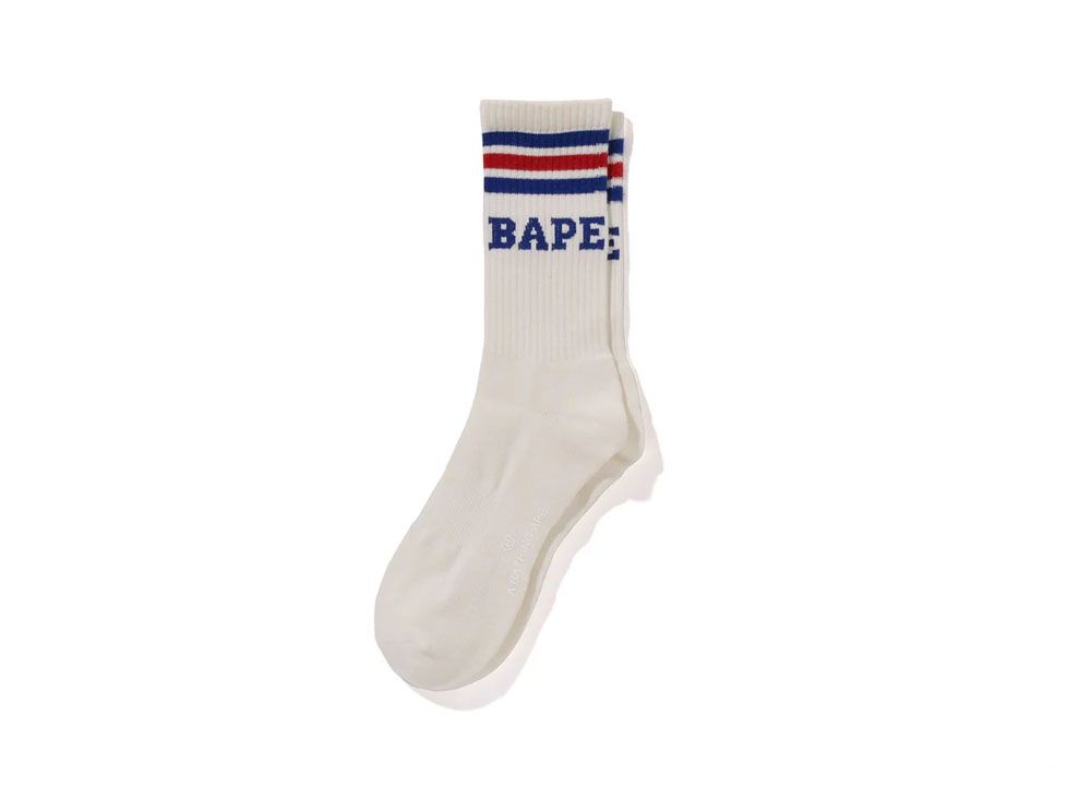 A BATHING APE Bape Stripe Socks "Blue/Red" | SNKRDUNK