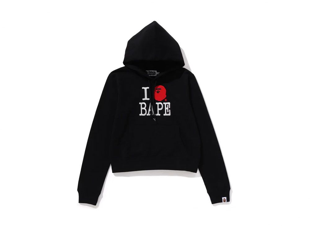 A BATHING APE I Love Bape Pullover Hoodie "Black" | SNKRDUNK