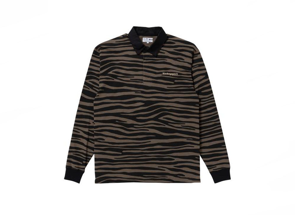 BlackEyePatch ZEBRA STRIPED RUGBY SHIRT "Olive" | SNKRDUNK