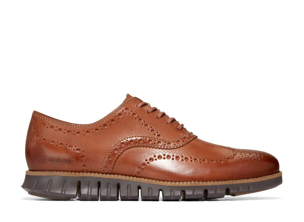 COLE HAAN Zerogrand Wingtip Oxford "British Tan Leather/Jaba" C29411 ...