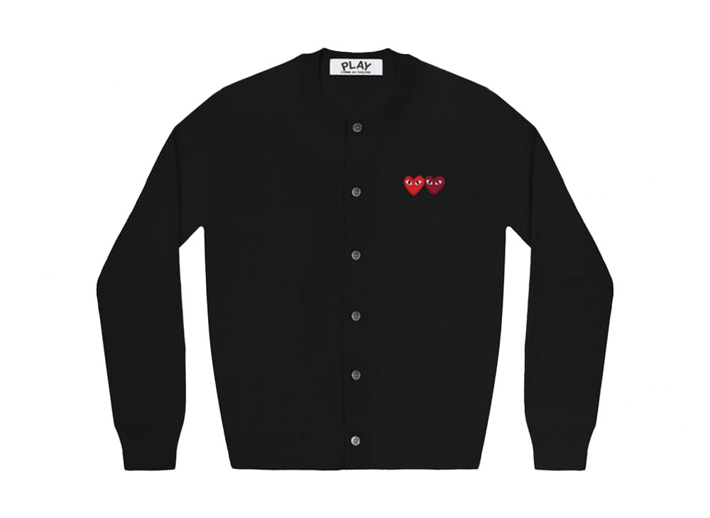 COMME des GARCONS PLAY CDG Double Heart Ladie's Cardigan "Black" | SNKRDUNK