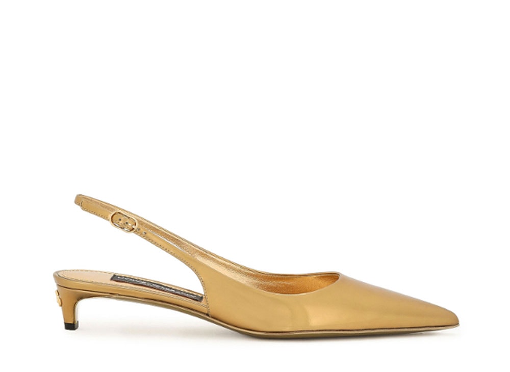 DOLCE&GABBANA Women's Calfskin slingbacks "Gold" | SNKRDUNK