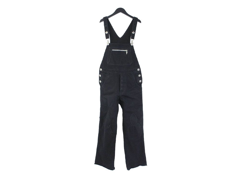 Chrome Hearts Horse Shoe Button Denim Overall "Black/Silver" | SNKRDUNK