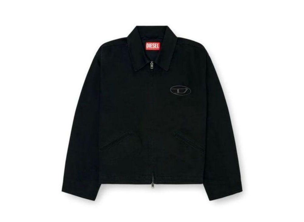 Diesel Denim Blouson Jacket With Bleached Logo "Black" | SNKRDUNK