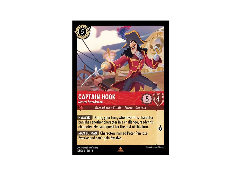 Captain Hook - Master Swordsman R [105/204 EN-3](Into the Inklands ...