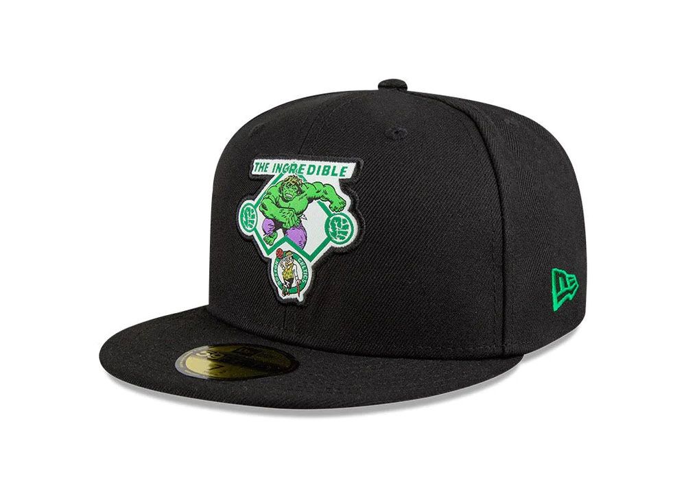 NEW ERA x NBA x MARVEL 59FIFTY Boston Celtics Hulk "Black/Green" | SNKRDUNK
