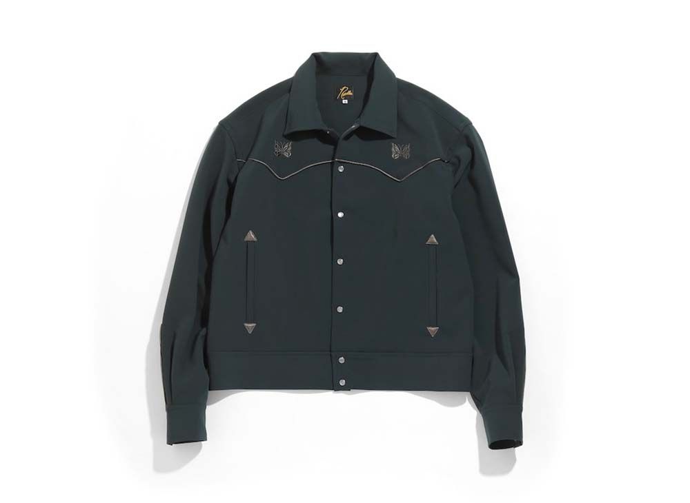 Needles PIPING COWBOY JAC - PE/PU DOUBLE CLOTH "Green" | SNKRDUNK