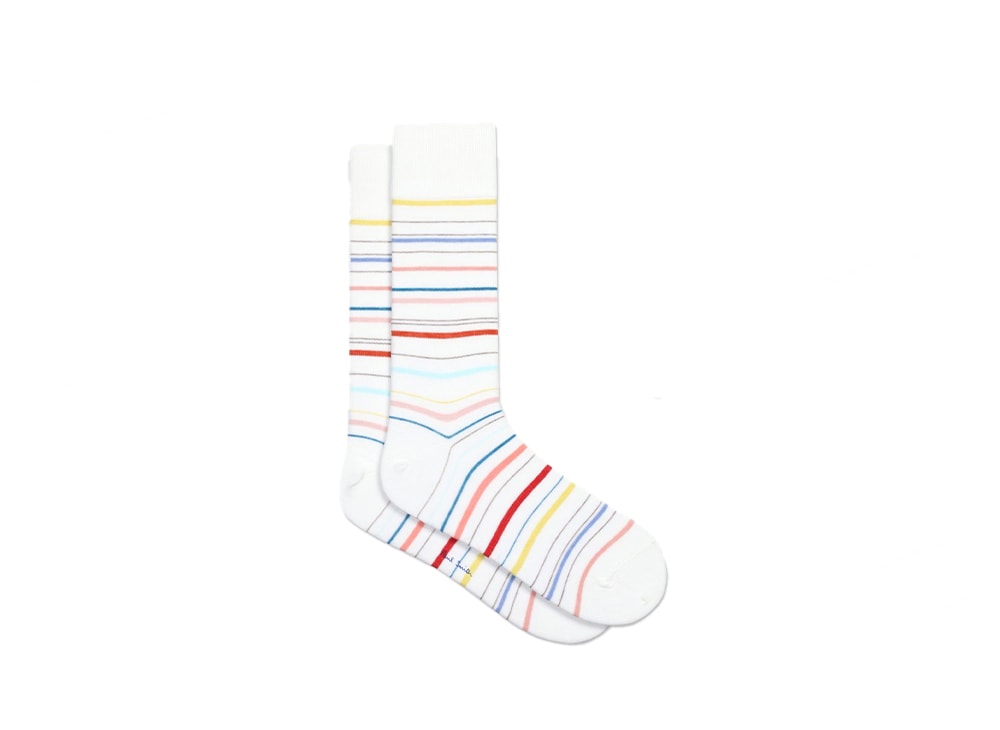 Paul Smith Pencil Stripe Socks "White" | SNKRDUNK