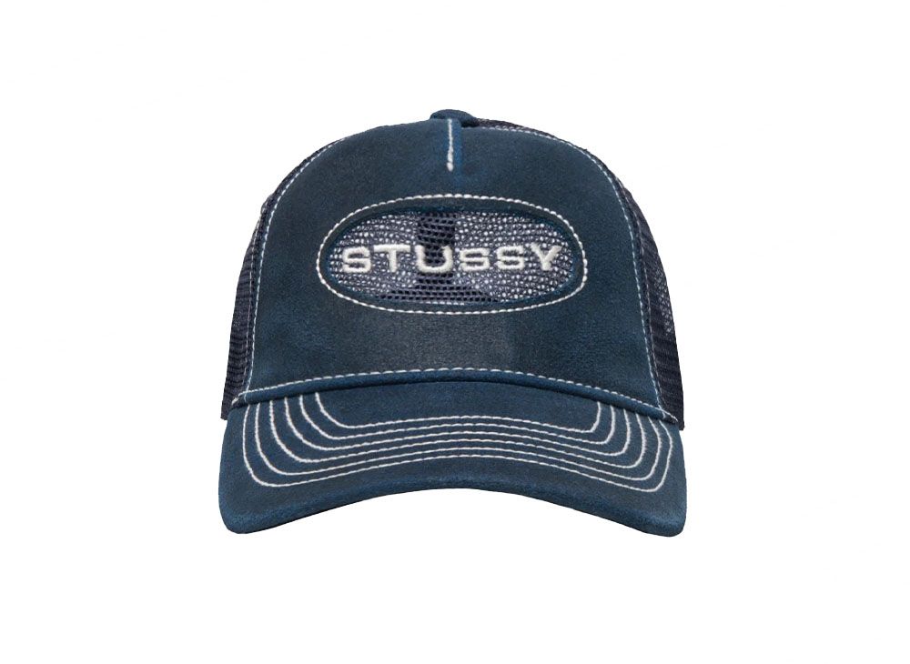 Stussy Low Pro Trucker Cut-Out Leather Snapback "Navy"の新品/中古フリマ(通販)｜スニダン