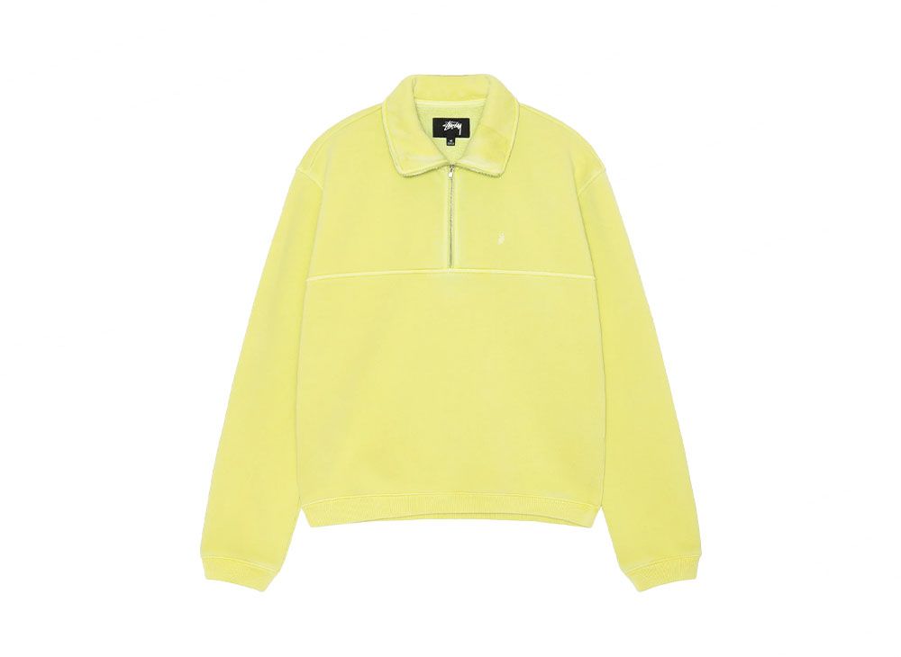Stussy Fleece Zip Mock "Lime" | SNKRDUNK