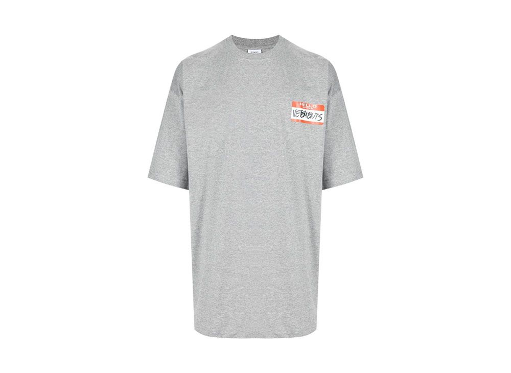 VETEMENTS NAME TAG T-shirt "Grey" | SNKRDUNK