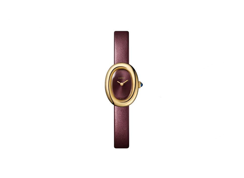 Cartier Baignoire Watch Mini Model Quartz Movement Leather "Yellow Gold ...