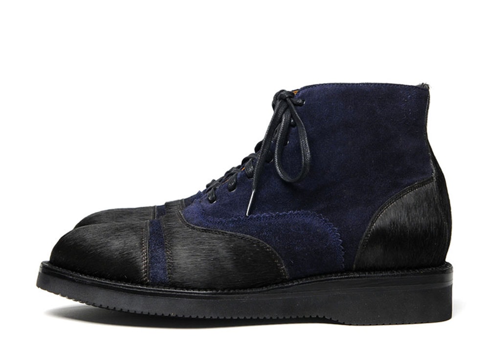 YUKETEN Cricket Full-Grain Overdyed Hair-On Cow Leather "Navy" E | SNKRDUNK