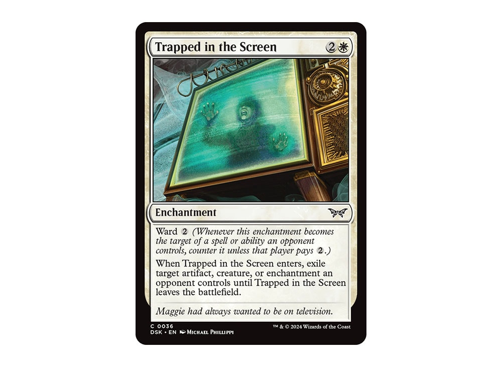 Trapped in the Screen C :Foil [DSK 0036] [EN](Duskmourn : House of ...