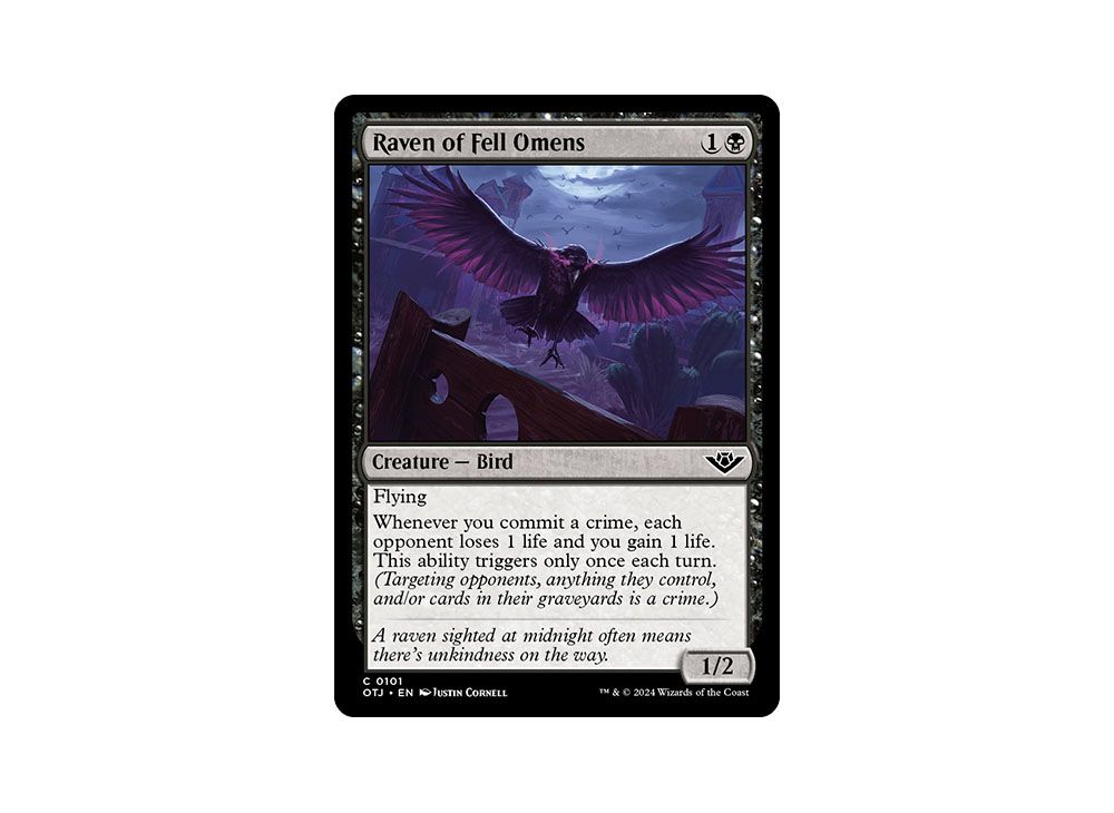 Raven of Fell Omens C :Foil [OTJ 0101] [EN](Outlaws of Thunder Junction ...