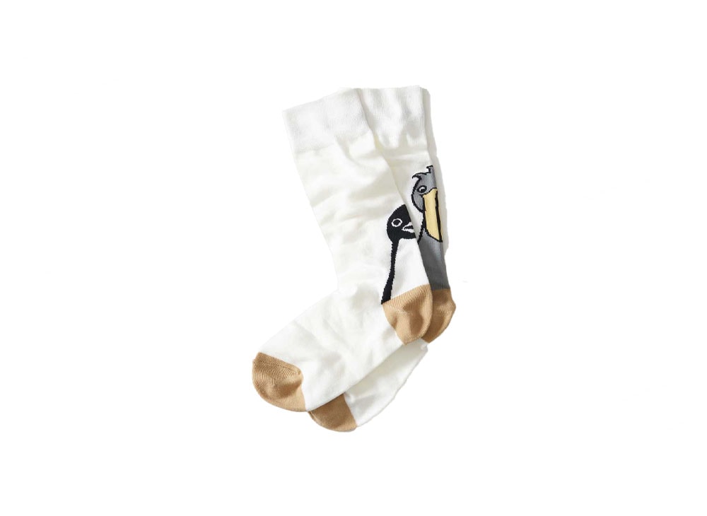 graniph x Chiharu Sakazaki Penguins & Shoebills Long Socks "White ...