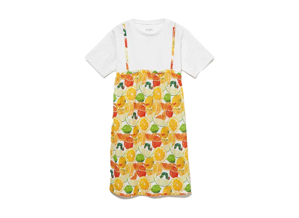 graniph x Eric Carle Citrus Pattern Kids Layered One Piece "Off White ...