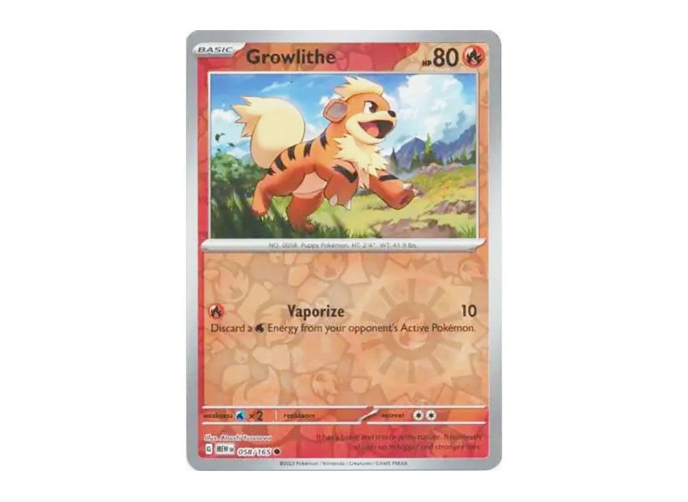 Growlithe C :Reverse Holo [MEW EN 058/165](Scarlet & Violet "151 ...