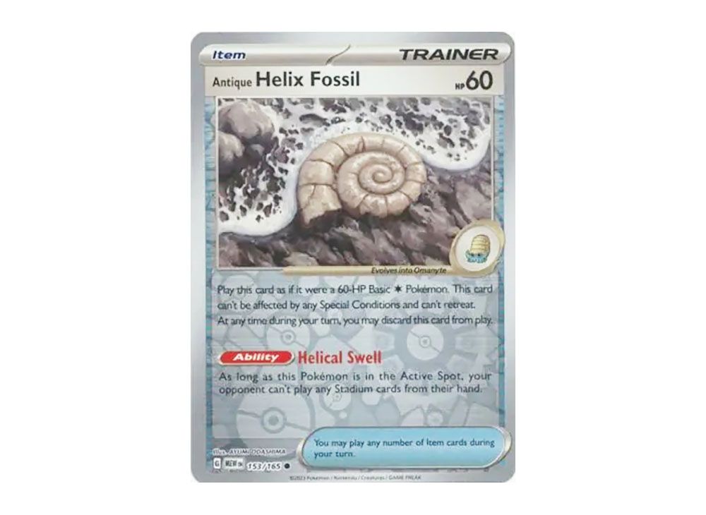 Antique Helix Fossil C :Reverse Holo [MEW EN 153/165](Scarlet & Violet ...