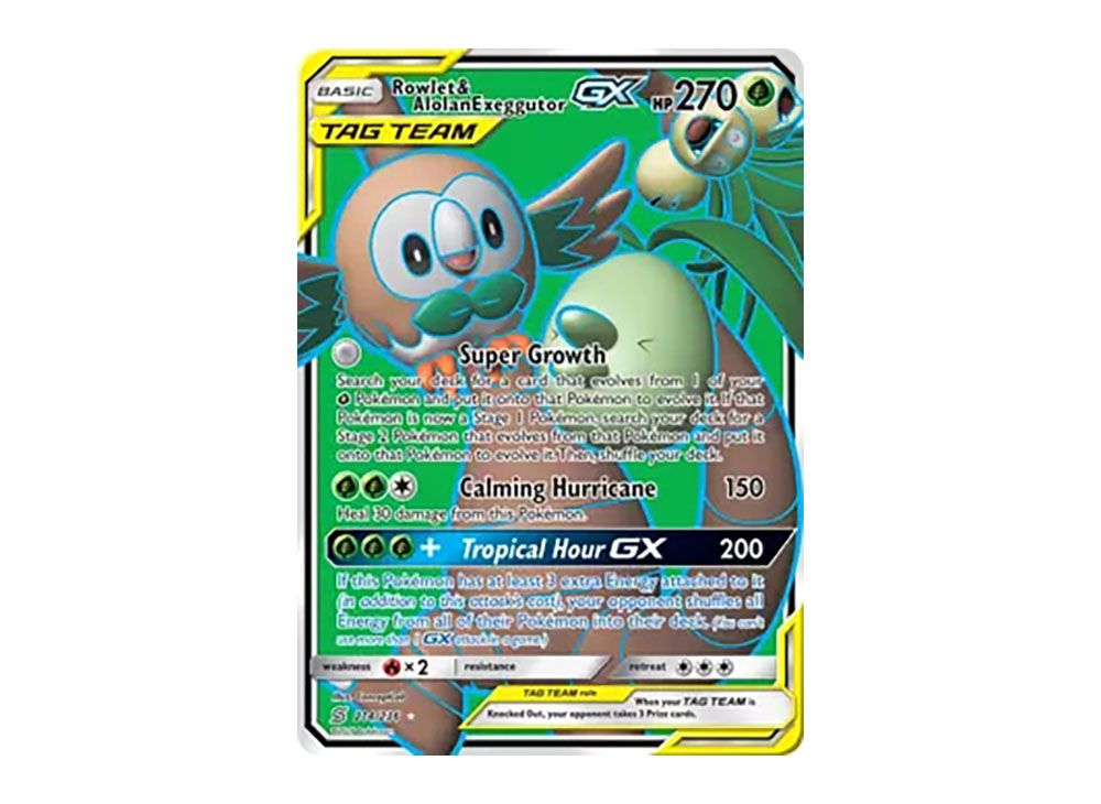 Rowlet & Alolan Exeggutor GX UR [214/236](Sun & Moon "Unified Minds ...